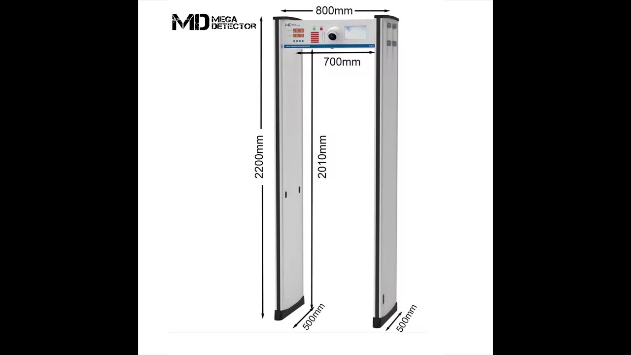 MegaDetector Walk-Through Metal Detector CCTV MD500C18Z 18 Zones Camera ...