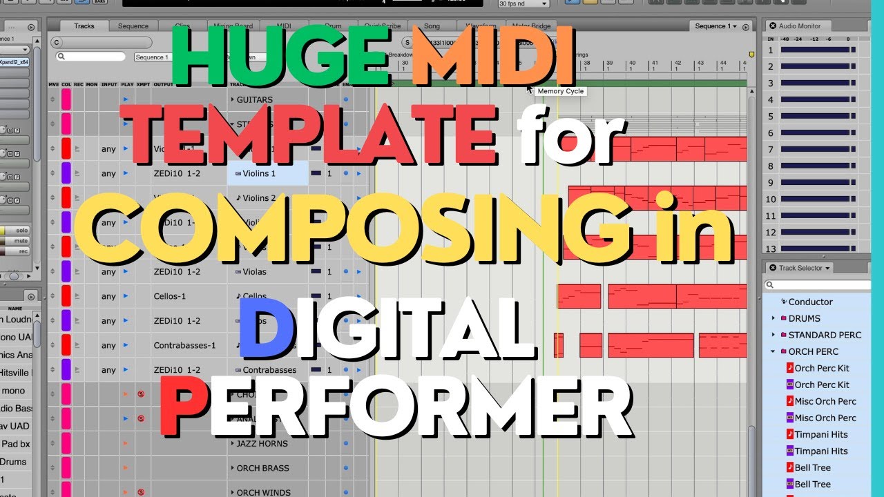 My Big Midi Template For Composing in Digital Performer - YouTube