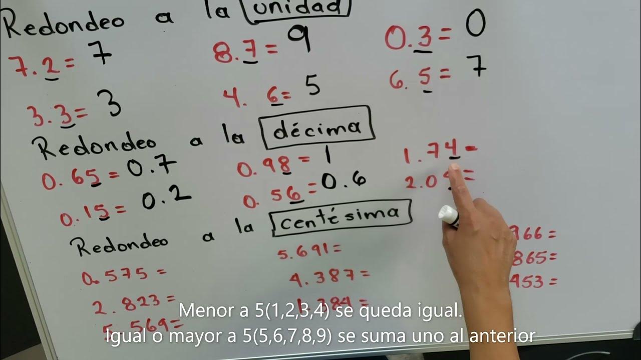 Redondear a décima, centésima y unidad - YouTube