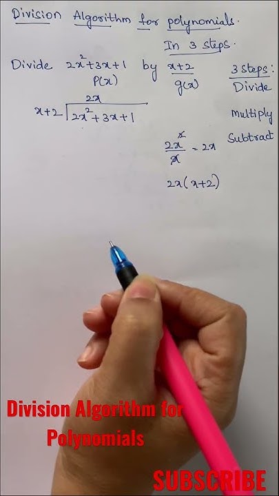 Division Algorithm for Polynomials | Class 10 #shorts #class10maths #polynomials - YouTube