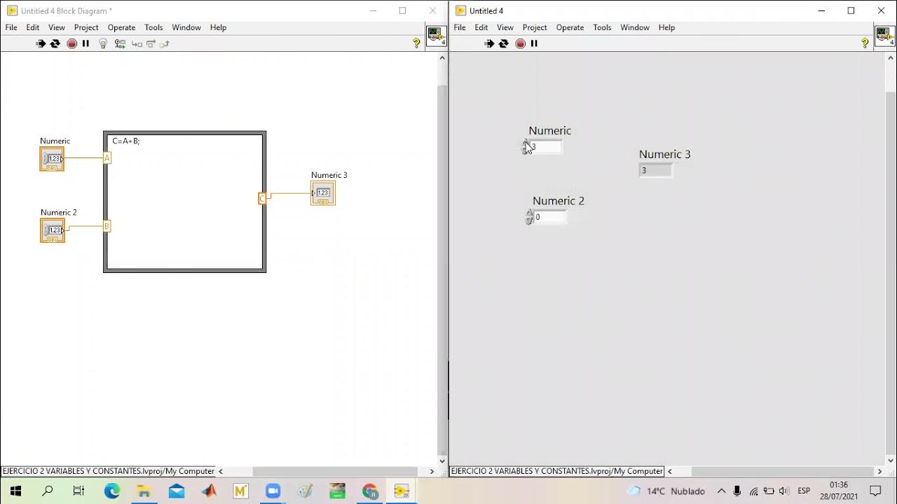EJERCICIO DE LABVIEW - EJERCICIO 8 NODO FORMULA - YouTube