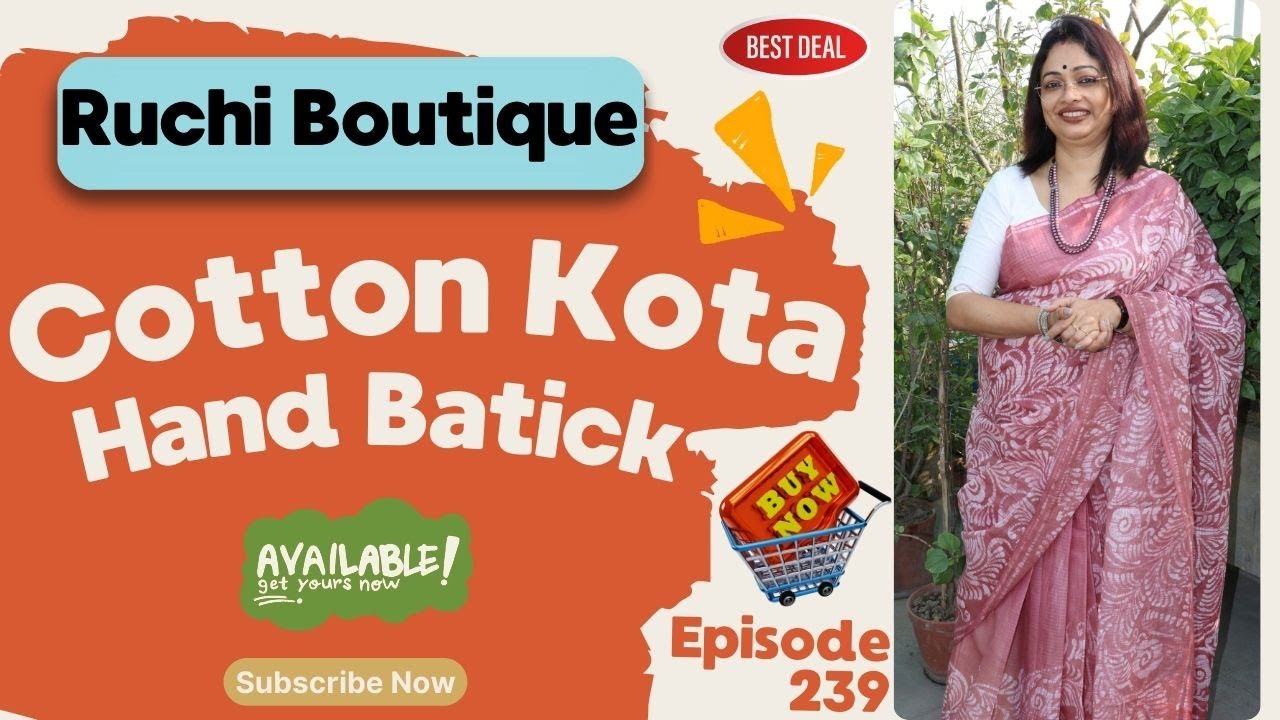 #Ruchi || Cotton Kota Hand Batick || EPI-239 || - YouTube