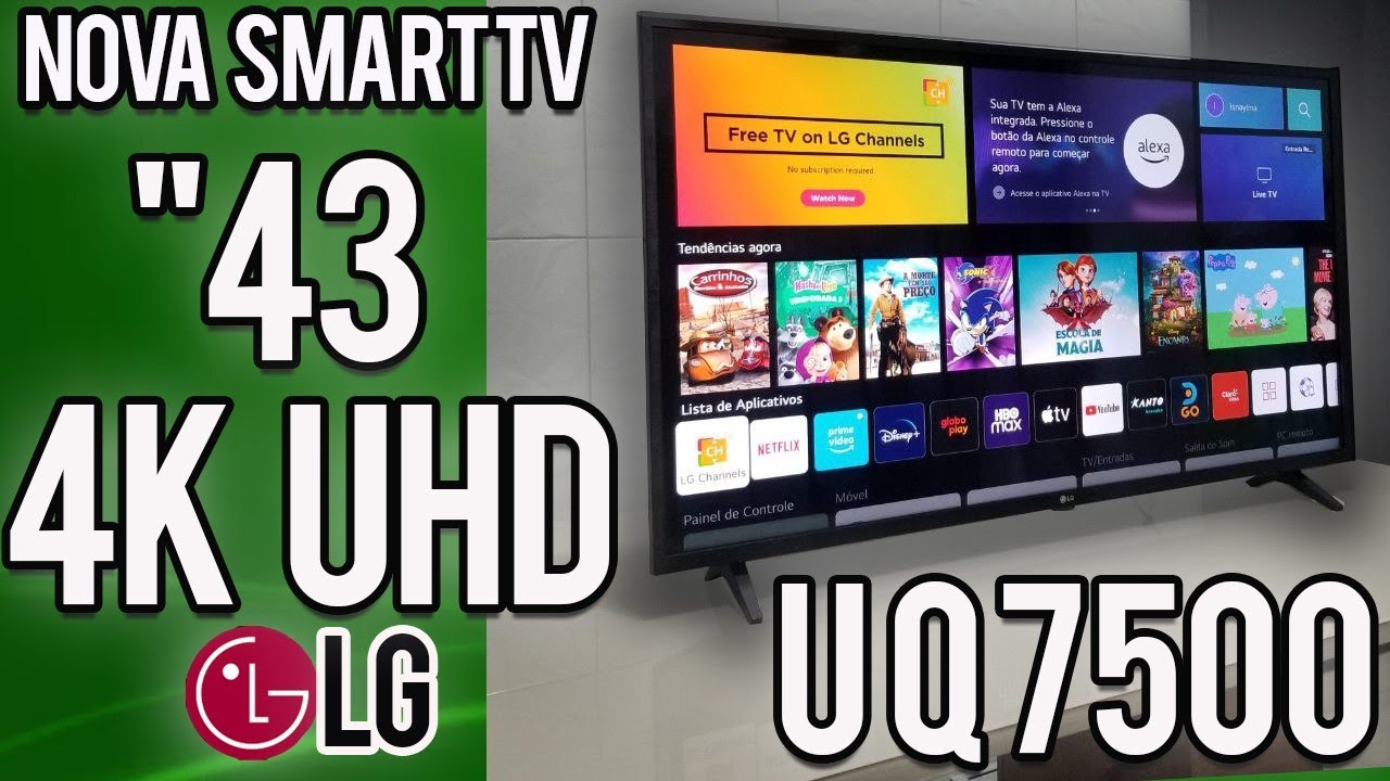 SMART TV LG "43 4K UHD "UQ7500" É BOA ? umboxing e análise - YouTube