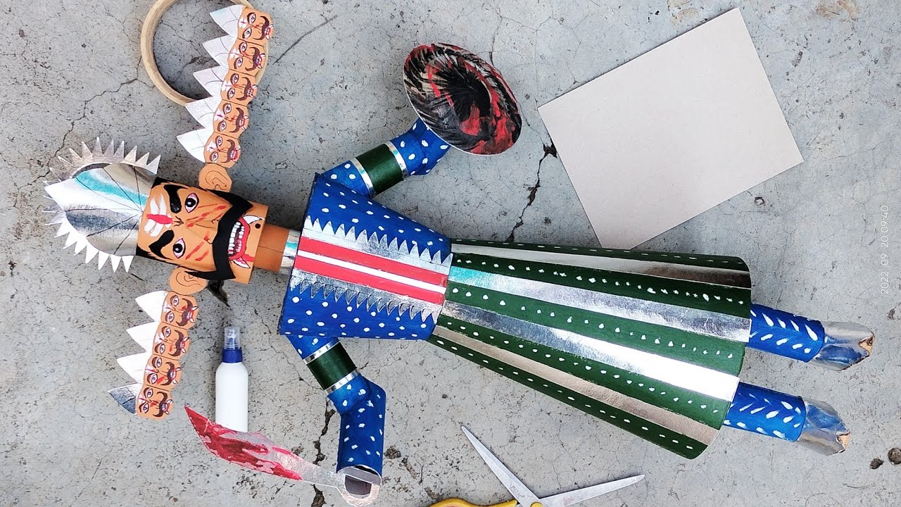 How to make ravan at home from cardboard | कार्डबोर्ड से घर पर रावण ...