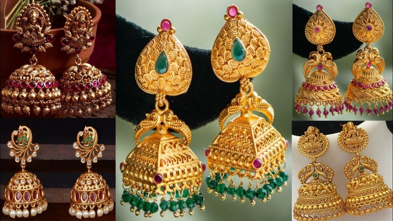 Latest Trending Gold Jumka Designs 2023 || Beautiful Bridal Jumka ...