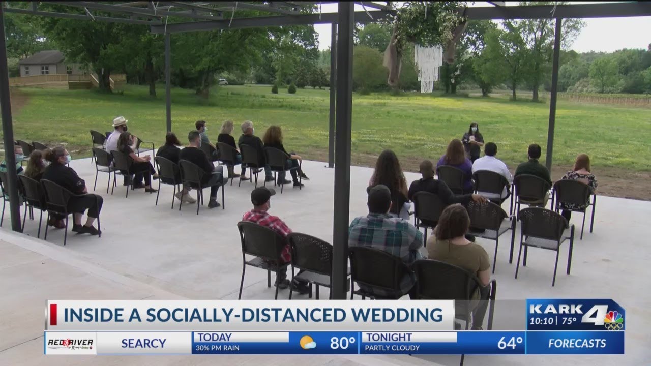 Mock wedding set up to see new venue directive in action - YouTube