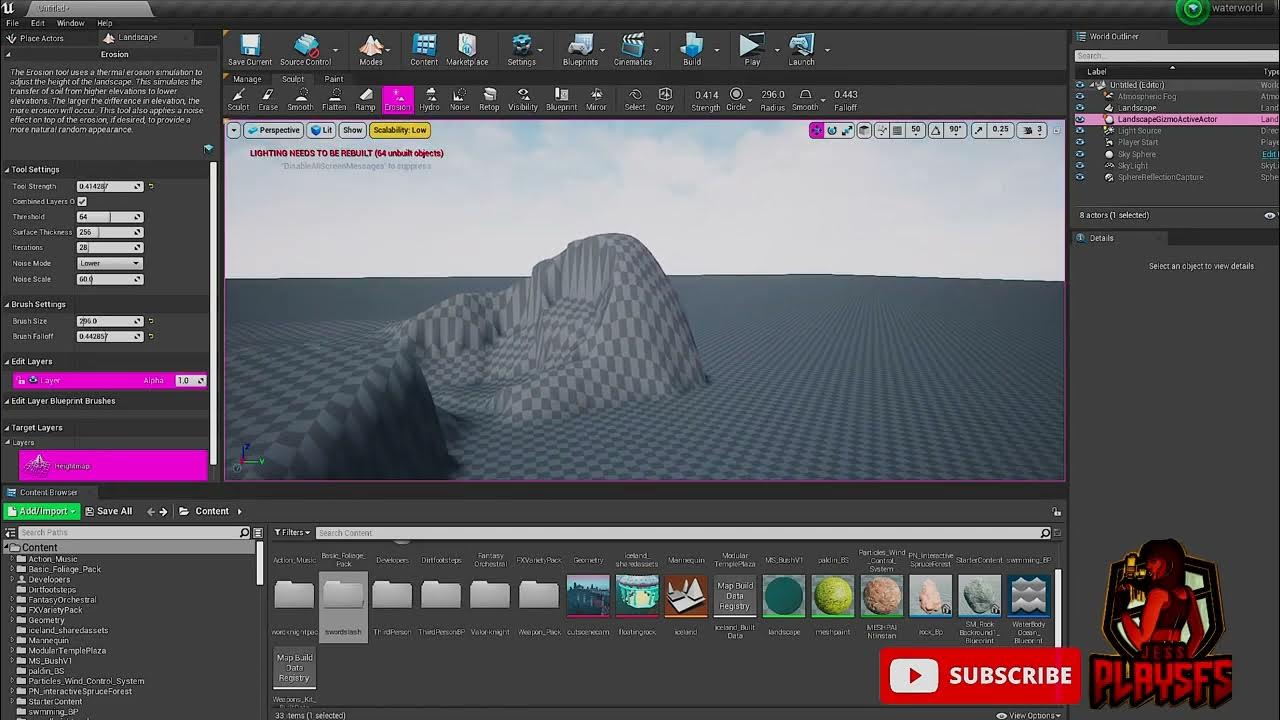 Unreal Engine 4/5 Landscape Tutorial with ocean & Lake - YouTube