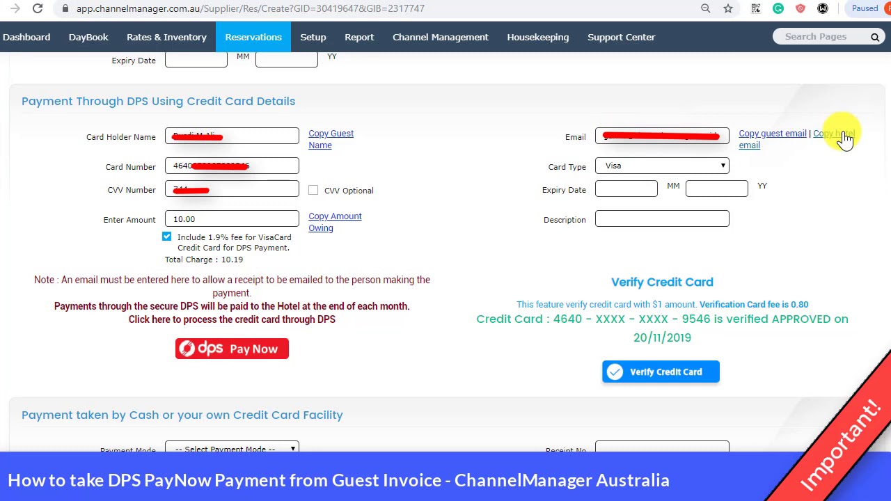 How to take DPS PayNow Payment from Guest Invoice - YouTube