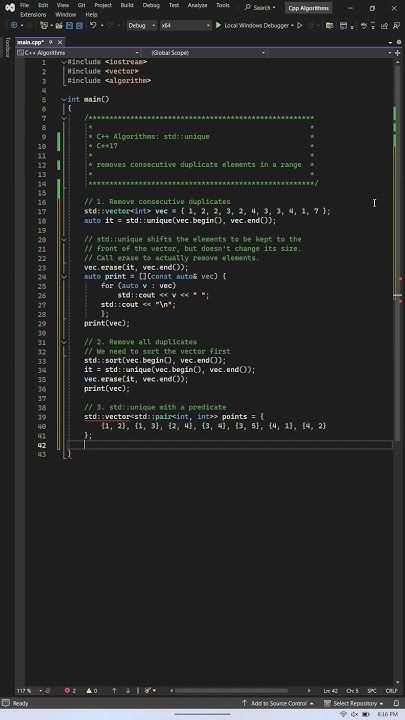 Stdunique Usage Example C Algorithms Cplusplus Code Coding Programming Stl