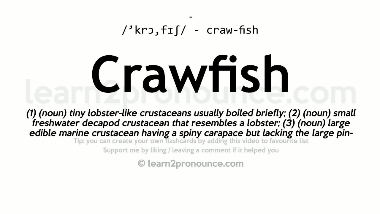 Pronunciation of Crawfish | Definition of Crawfish - YouTube