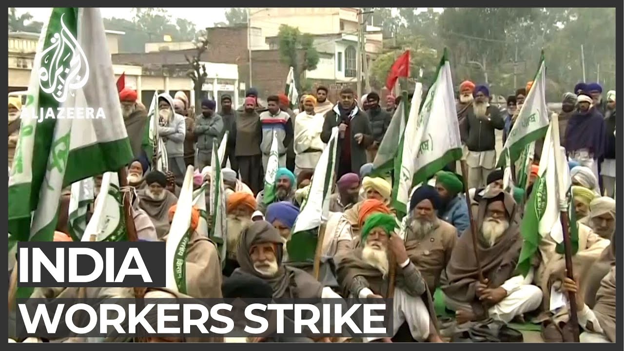 Millions strike across India over economic crisis - YouTube
