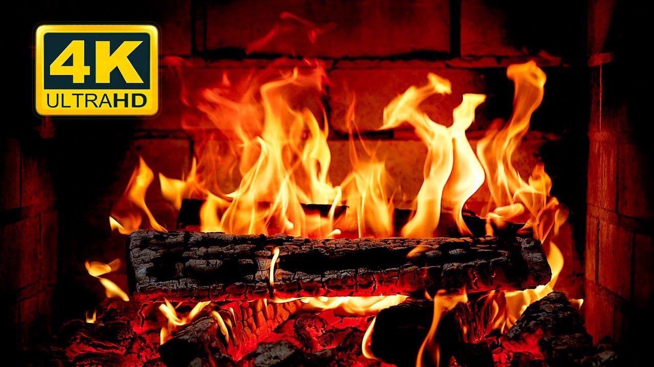 🔥 Fireplace 4K UHD! Fireplace with Crackling Fire Sounds. Fireplace ...