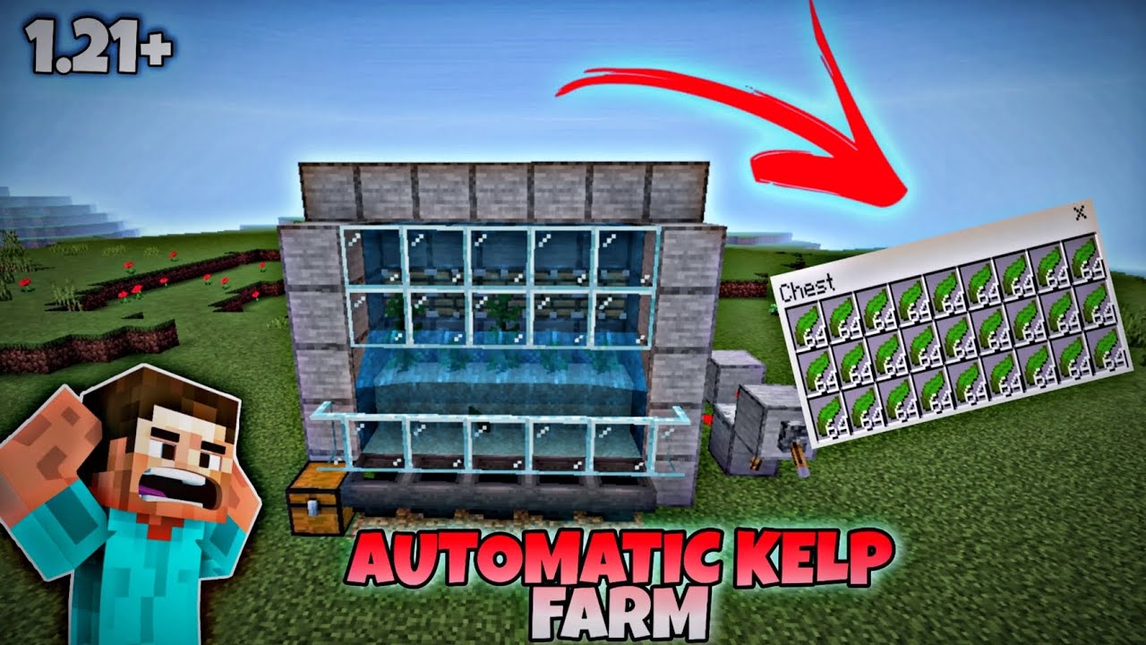 How To Make Automatic Kelp Farm 😱 In Minecraft PE (Tutorial) | 1.20... + 1.21... - YouTube