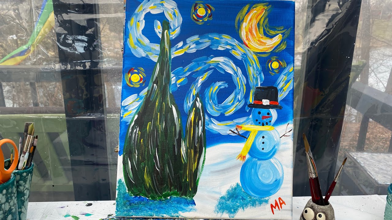 Starry Night Snowman - YouTube