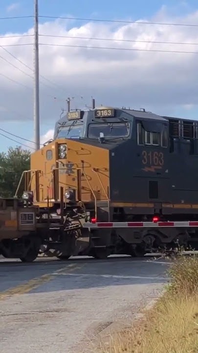CSX 3437 ET44AH leads an all single stack intermodal train in Savannah, Ga!! #railfan #csx # ...