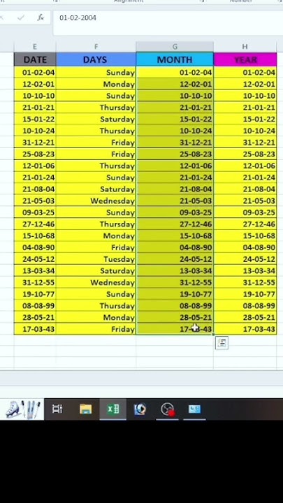 Find Days, Month, Year in Excel ! Excel me day's, month and year kaise nikale - YouTube