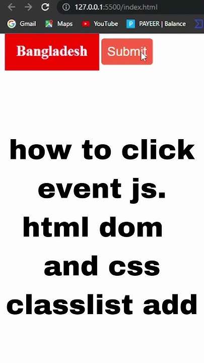 How to click event js html dom wiht css classlist add - YouTube