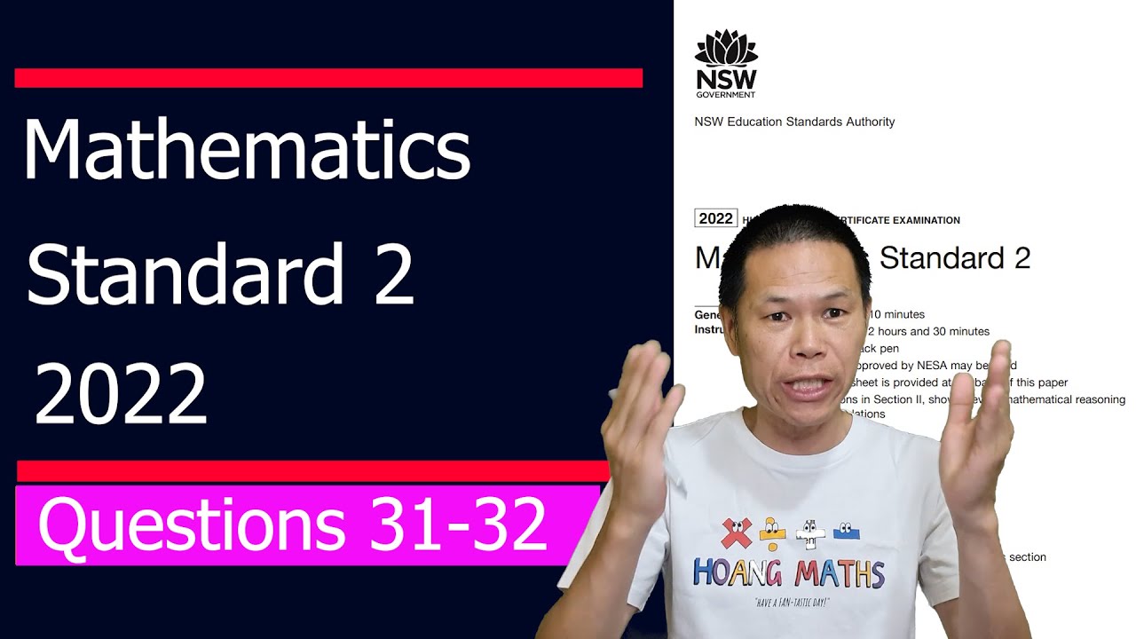 2021 Mathematics Standard 2 | Question 31 to Question 33 - YouTube