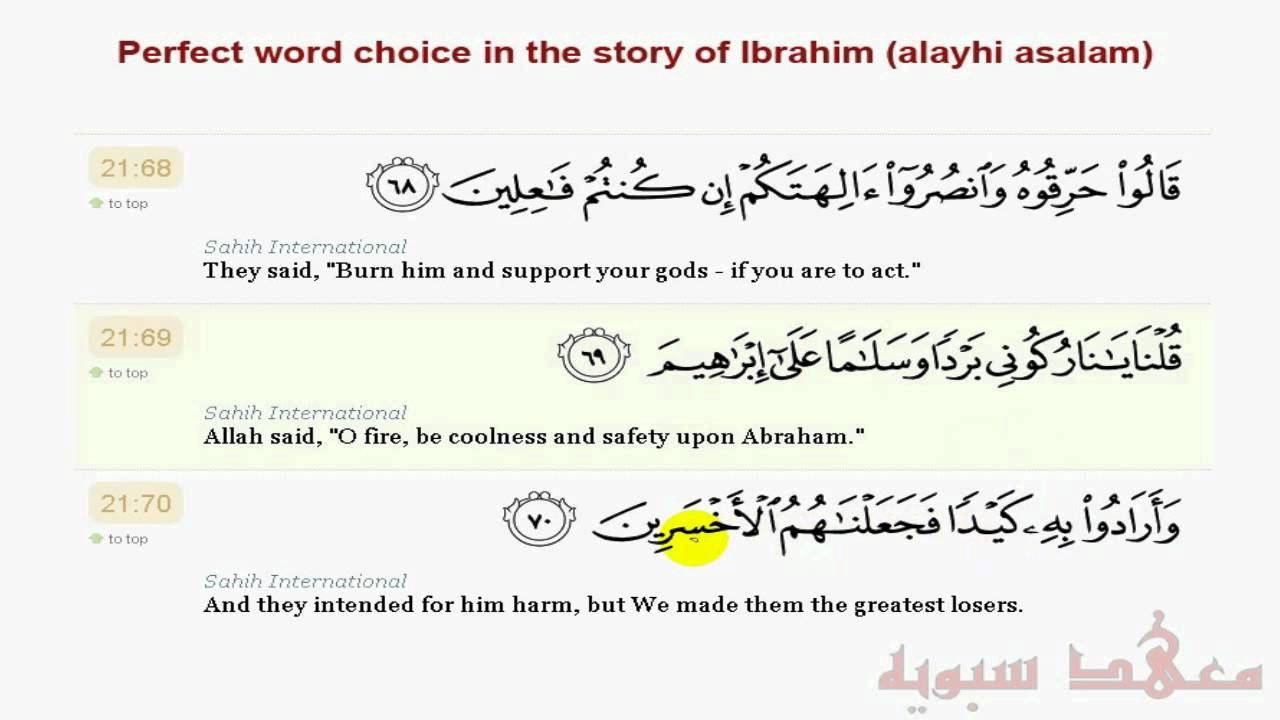 Perfect word choice in the story of Prophet Abraham/ Ibrahim (a.s ...