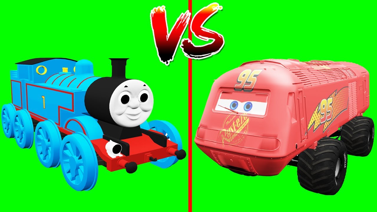Train Lightning McQueen Monster Truck VS Train Thomas - Who is Best ...