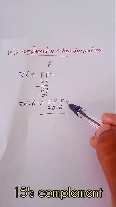 15's complement of a hexadecimal number - YouTube