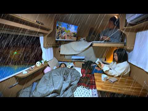 【Abendroutine beim Autocamping】Eingehüllt vom Klang des Regens genießen wir unsere Zweisamkeit