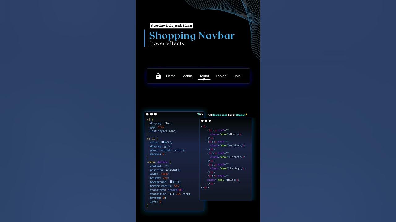 Shopping Navbar #codewith_muhilan #css #coding - YouTube