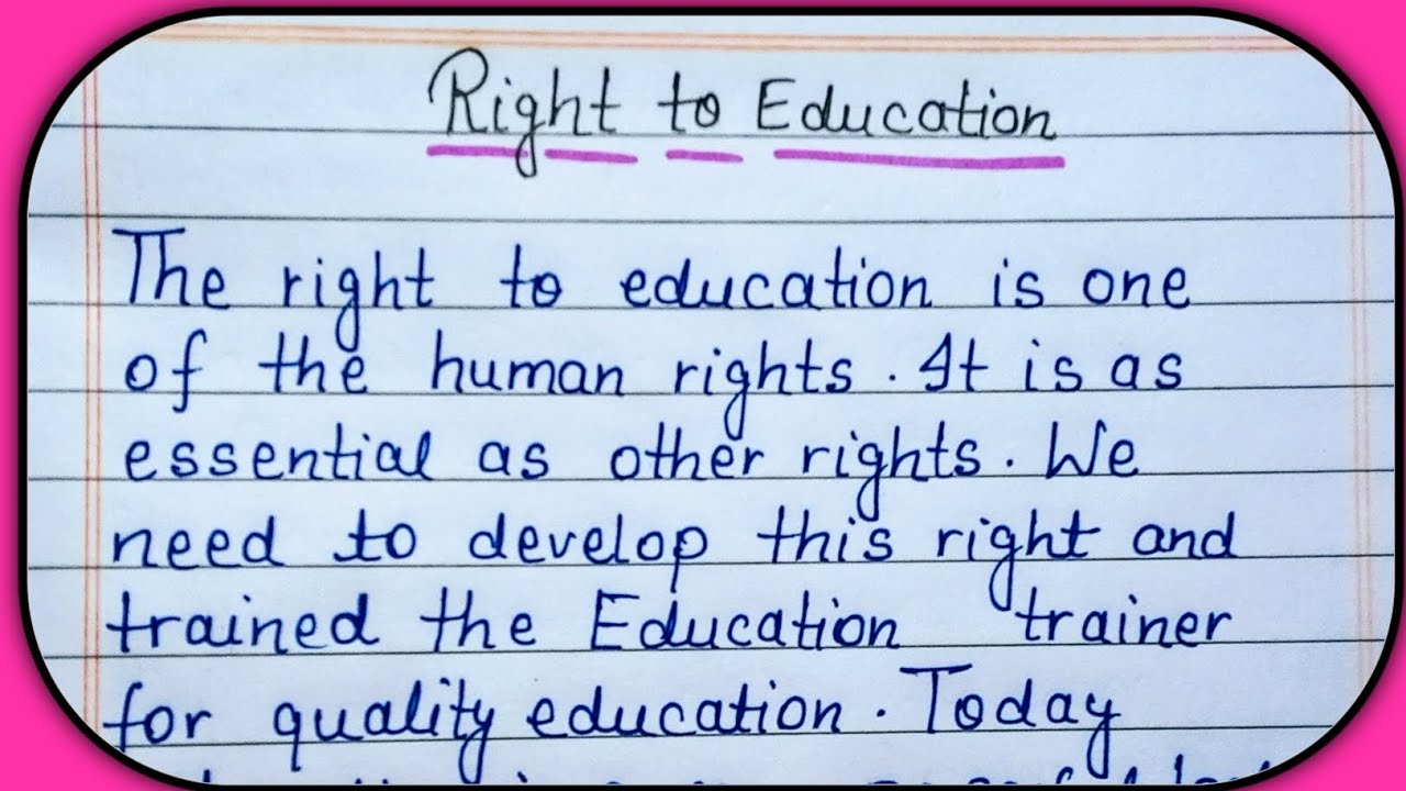 Paragraph on Right to Education//english essay on right to education ...
