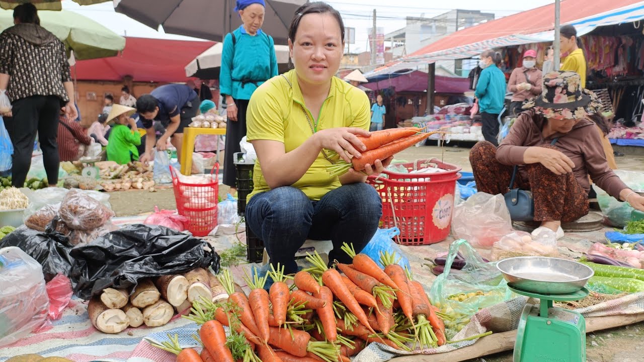 Harvest Carrots and bring to the market to seell/New life ht - YouTube