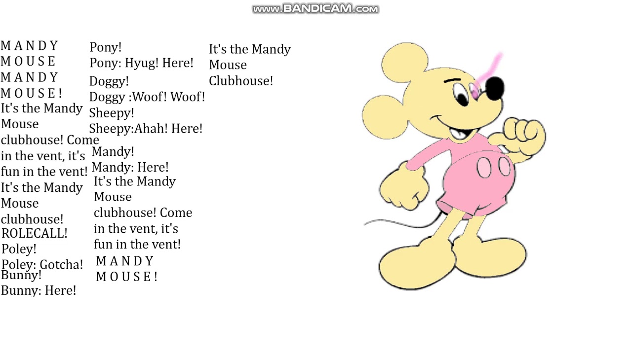 MANDY MOUSE CLUBHOUSE THEME SONG LYRICS - YouTube