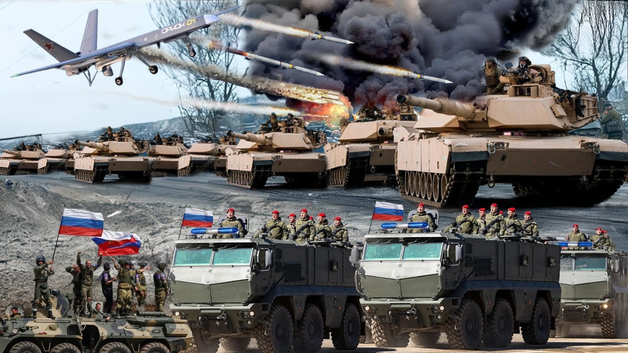 Russian Orion Drone Fires Nuclear Missile and Destroys US M1 Abrams Tank Convoy - YouTube