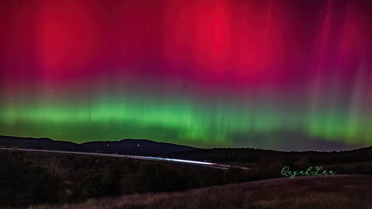 Northern Lights viewed from West Virginia - YouTube