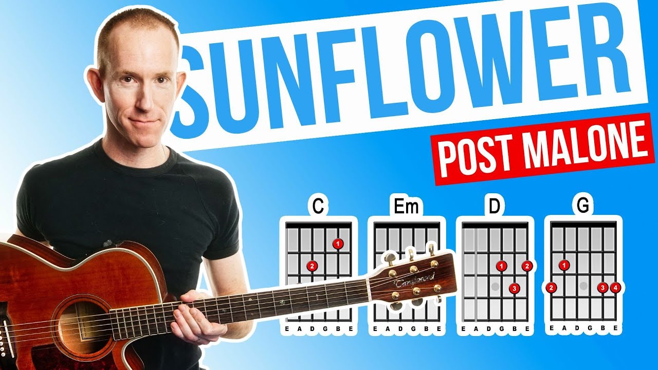 Sunflower ★ Post Malone ★ Acoustic Guitar Lesson [with PDF] - YouTube