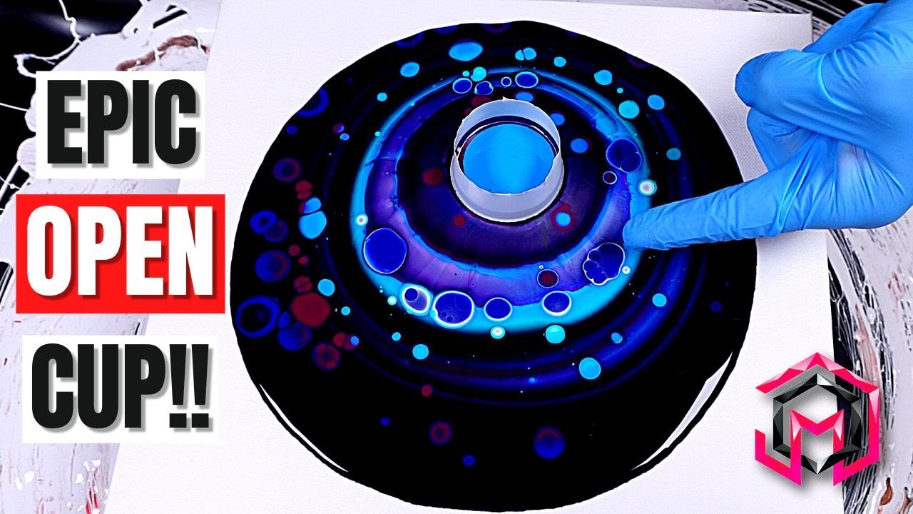 Galaxy Acrylic Pour - Open Cup Pouring for Beginners - YouTube