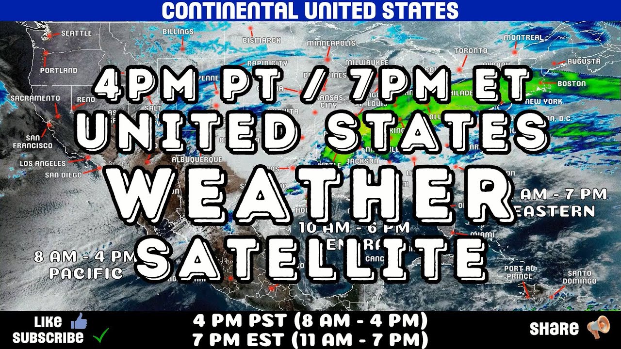 4pm PT/7pm ET USA Tue Feb 11 Latest Weather Satellite Video Animation ...