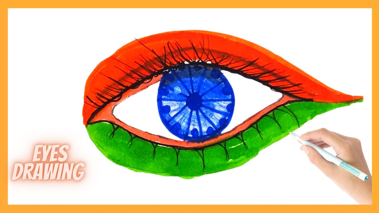 How to Draw Indian Flag Eye Drawing | Republic Day Drawing ...