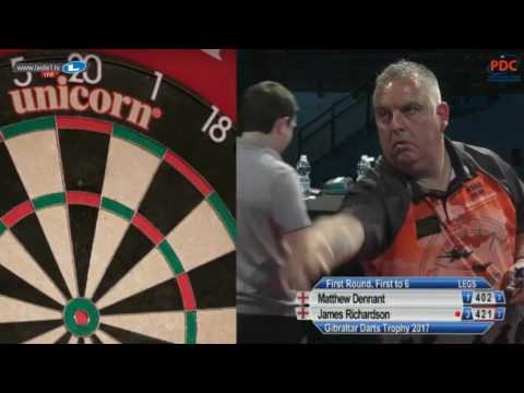 2017 Gibraltar Darts Trophy Round 1 Dennant vs Richardson - YouTube
