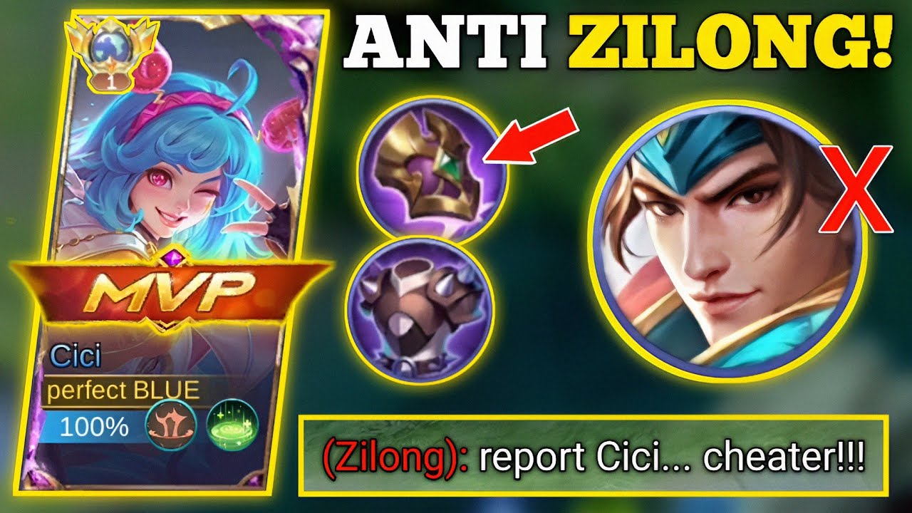 ITEMS TO COUNTER ZILONG! (must try) | CICI BEST BUILD AND EMBLEM -MLBB🔥 ...