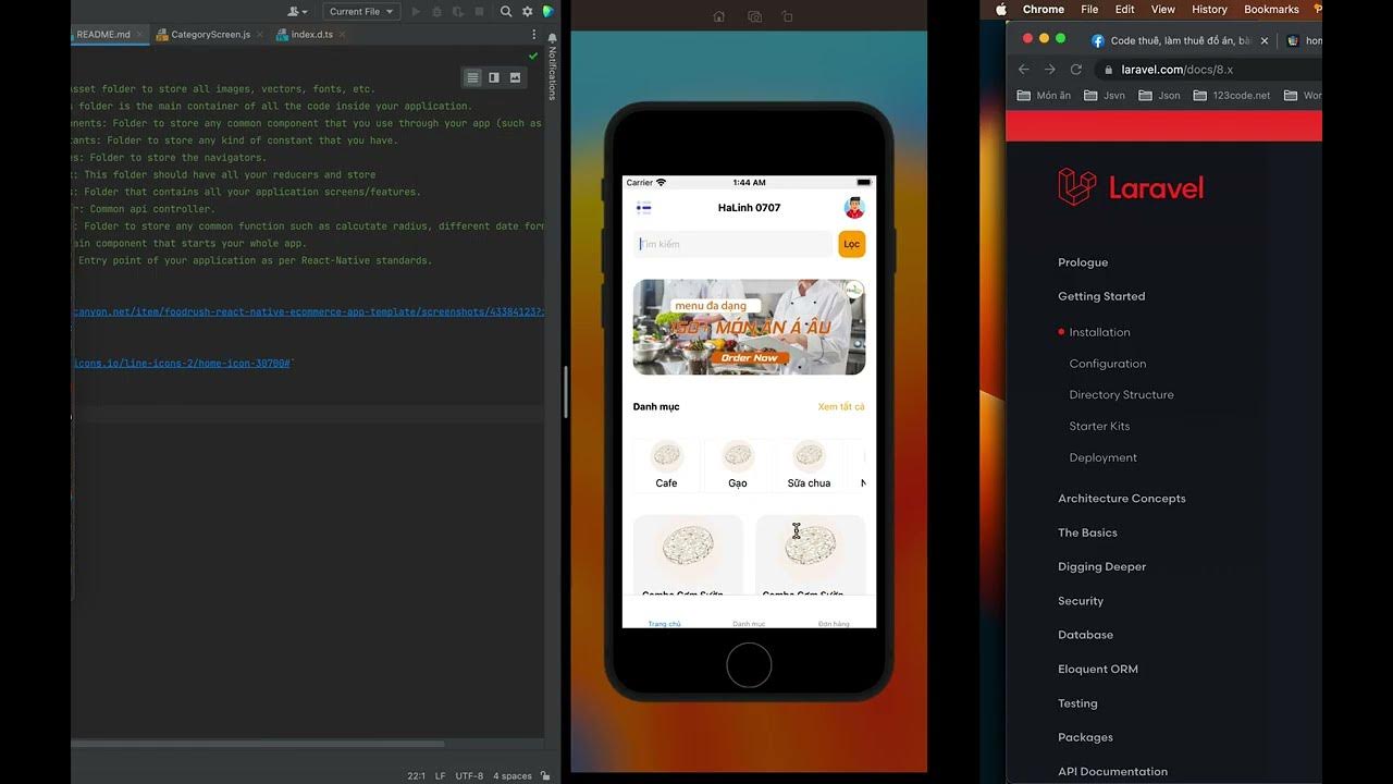 Seri API Laravel - App đặt đồ ăn React native - Bài 1 - 123code.net - YouTube