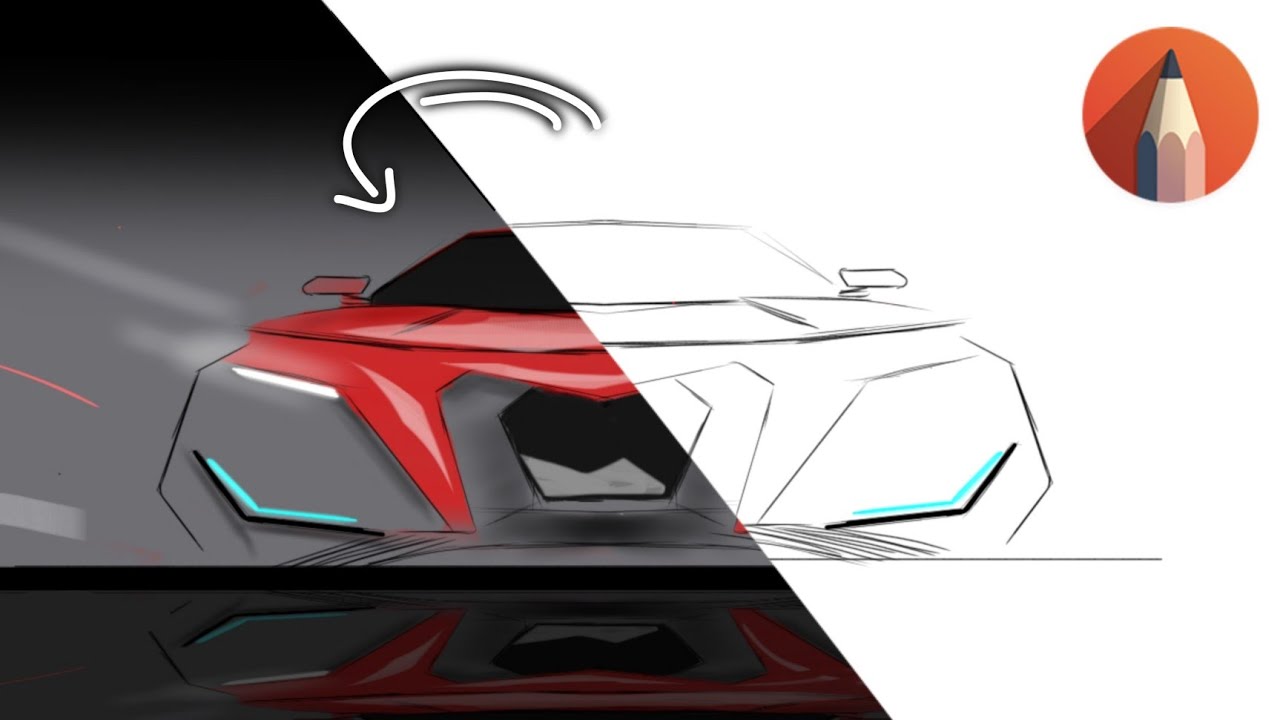 how to draw grafic design in mobile//grafic//car design software - YouTube