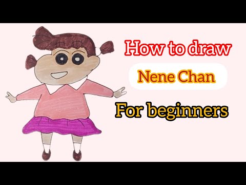 How to draw Nene Chan from shinchan cartoon// step by step drawing 