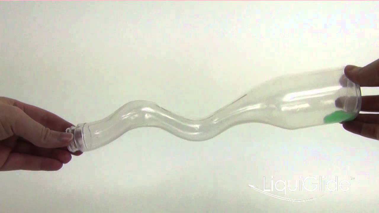 Toothpaste in a LiquiGlide Coated Curved Bottle - YouTube