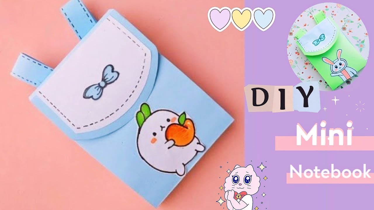 DIY mini notebooks. DIY school bag theme notebook. Back to school ...