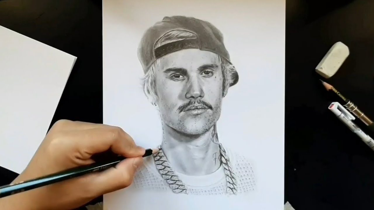 Justin Bieber - Drawing (Timelapse) | R.C. Arts - YouTube