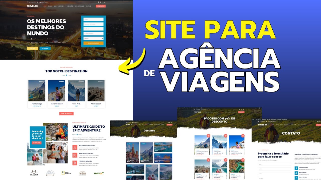 CRIANDO UM SITE PROFISSIONAL PARA AGÊNCIA DE VIAGENS - YouTube