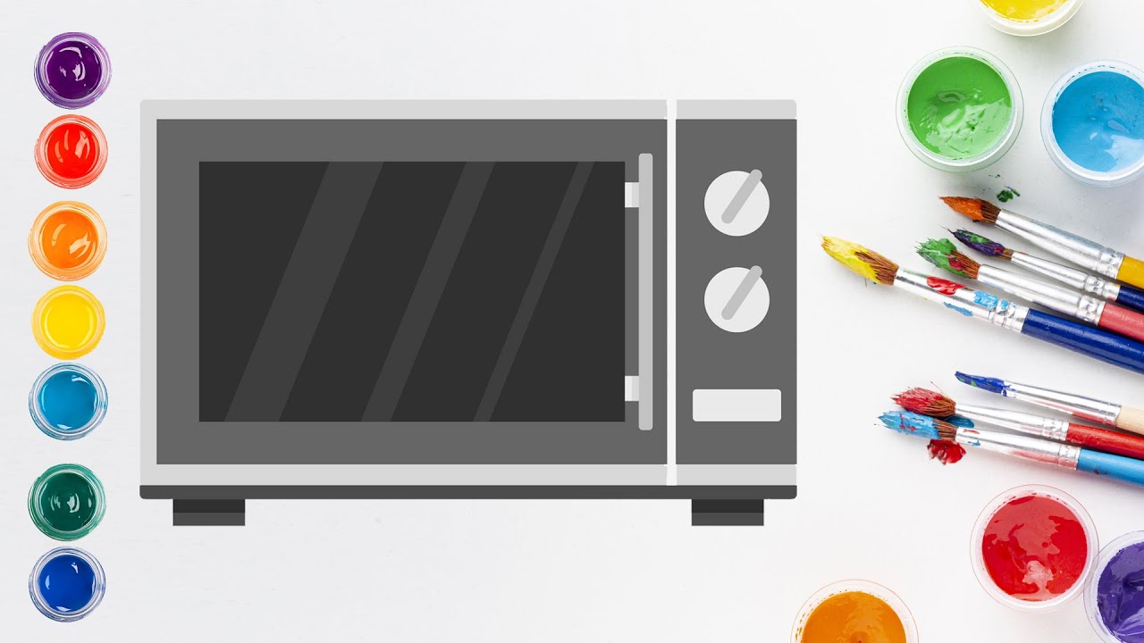 How to draw microwave - YouTube