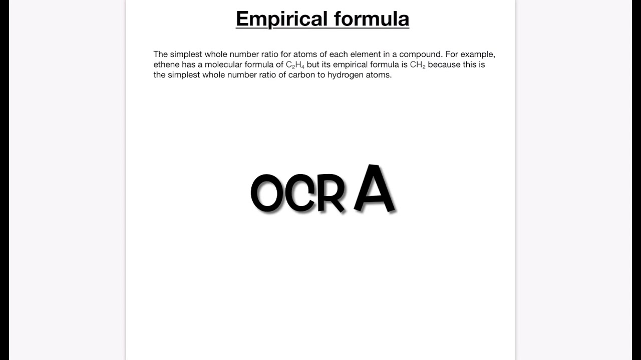 Quick Tutorial How To Work Out Empirical Formula OCR A YouTube quick-tutorial-how-to-work-out-empirical-formula-ocr-a-youtube
