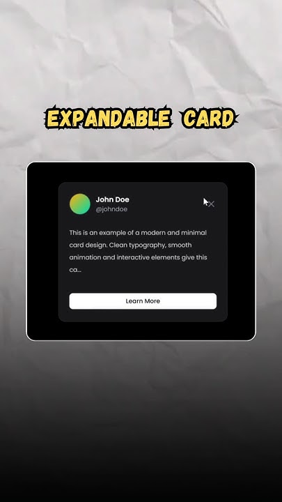 Expandable Card Using Reactjs Tailwindcss Framermotion Programming Coding Youtube 