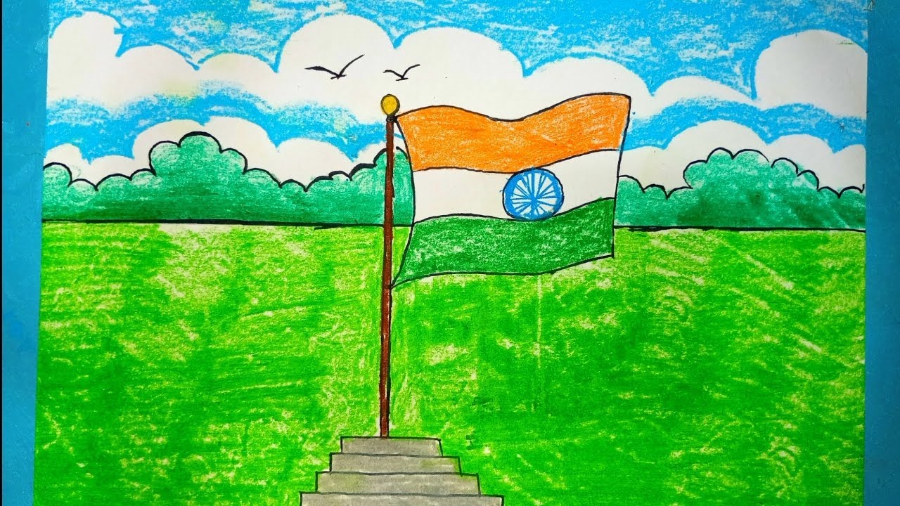 Easy drawing flag of a 🇮🇳 How to draw an easy flag of India step by ...