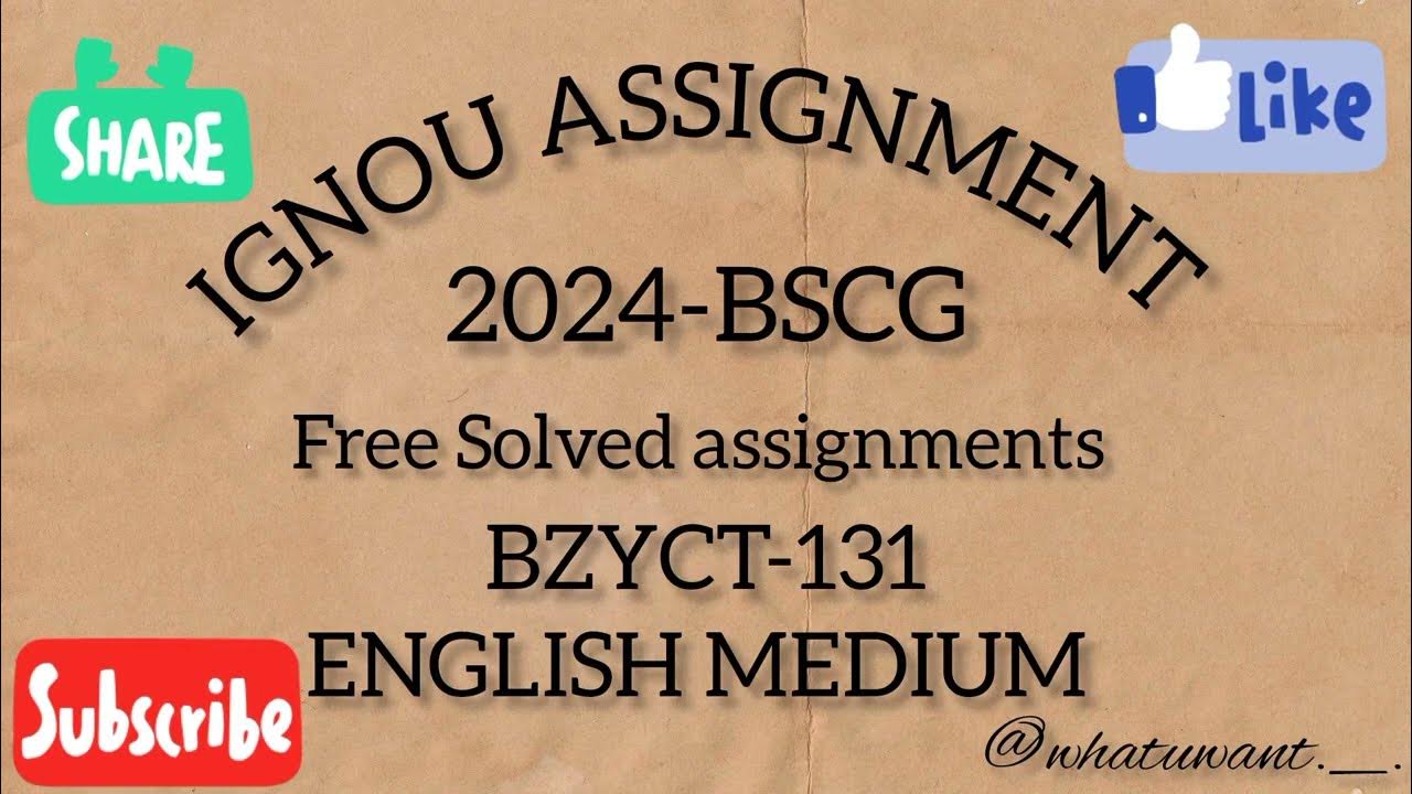 ignou assignments 2024 BSCG free solved assignments BZYCT-131 short & accurate answers#ignou# ...